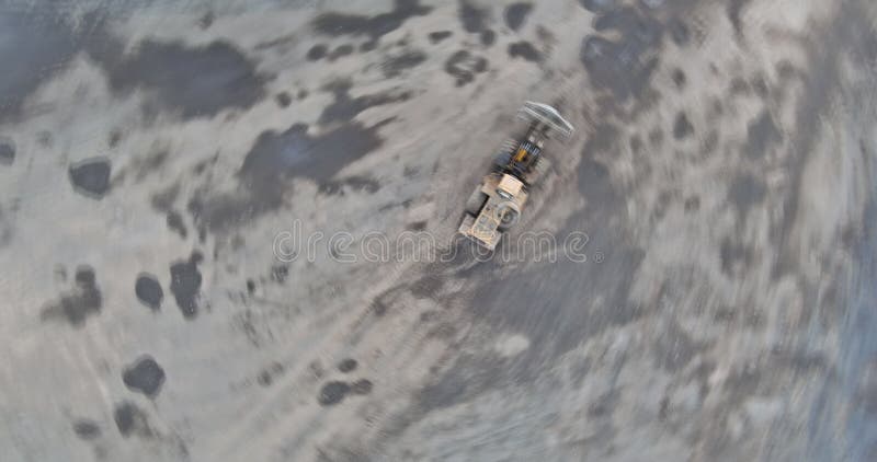 Work the Excavator in an Open Pit the Inside a Granite Quarry Stock ...
