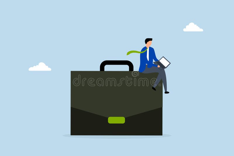 Work Experience, Entrepreneur Using a Laptop Computer on a Briefcase ...