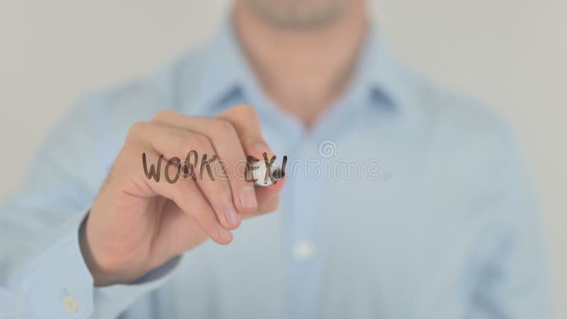 Work Experience, Man Writing on Transparent Screen Stock Footage ...