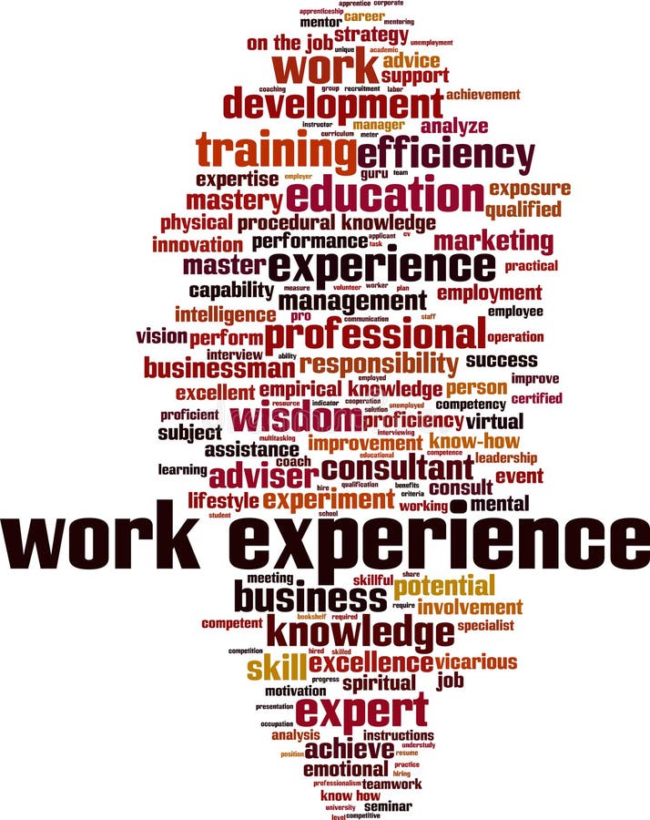Work experience word cloud stock vector. Illustration of experiment ...