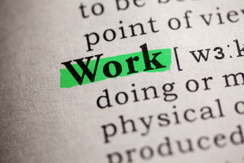 Definition of the Word Work Stock Photo - Image of page, green: 178233230
