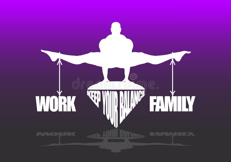Work and family balance. stock vector. Illustration of quality - 142299237