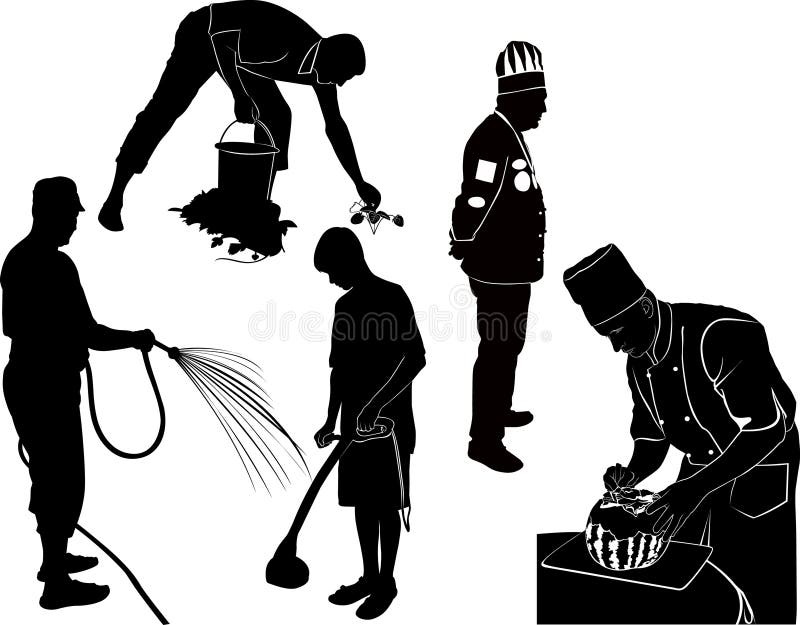 Work on the Farm. General Workers Stock Vector - Illustration of ...