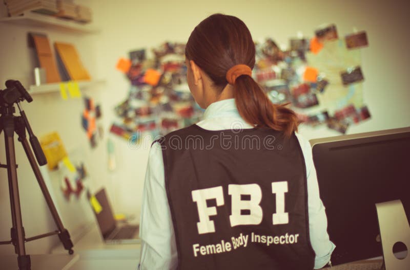 Work. FBI woman in office. stock image. Image of force - 215801053