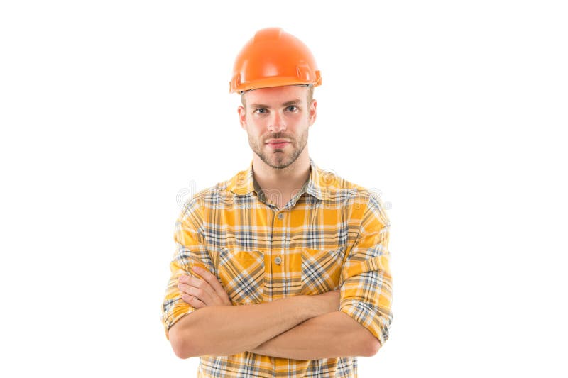 Work Feed a Man. Man or Workman Isolated on White. Confident Man in ...