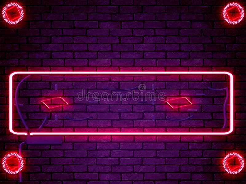 Work File on Bricks Background with Neon Effects Stock Illustration ...