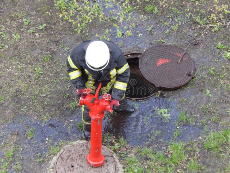 The Work of Firefighters To Extinguish the Fire Hydrants Stock Image ...