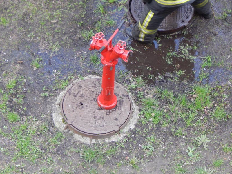 The Work of Firefighters To Extinguish the Fire Hydrants Stock Image ...