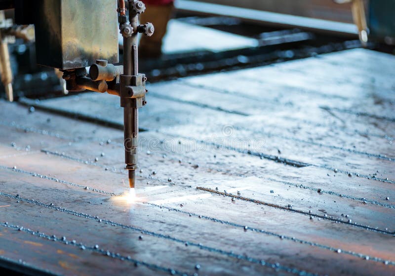Work Flame Cutting Machine Closeup Stock Photo - Image of energy ...