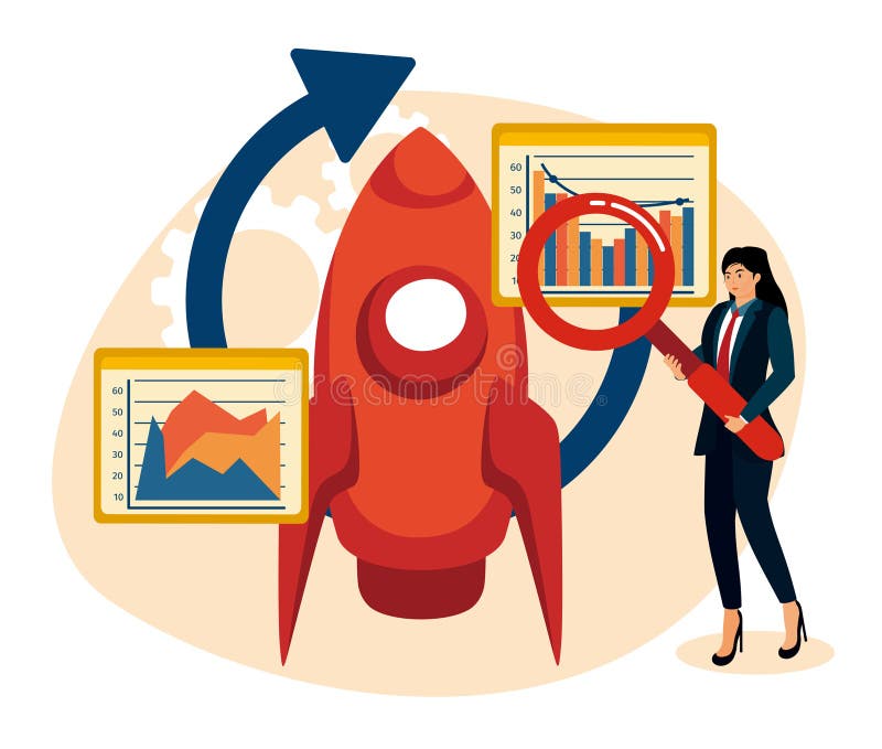 Work Flow Process Concept with Tiny People. Stock Illustration ...