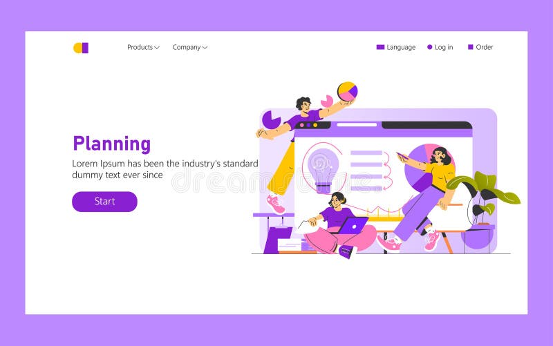 Work Focus. Flat Vector Illustration Stock Illustration - Illustration ...