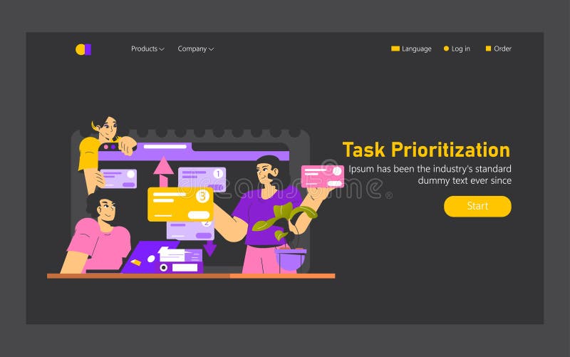 Work Focus. Flat Vector Illustration Stock Illustration - Illustration ...