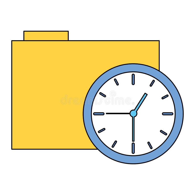 Work folder clock stock vector. Illustration of office - 145335263