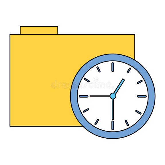 Work folder clock stock vector. Illustration of office - 145335263