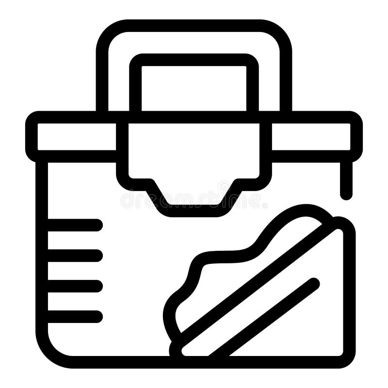 Work Food Box Icon Outline Vector. School Meal Stock Vector ...