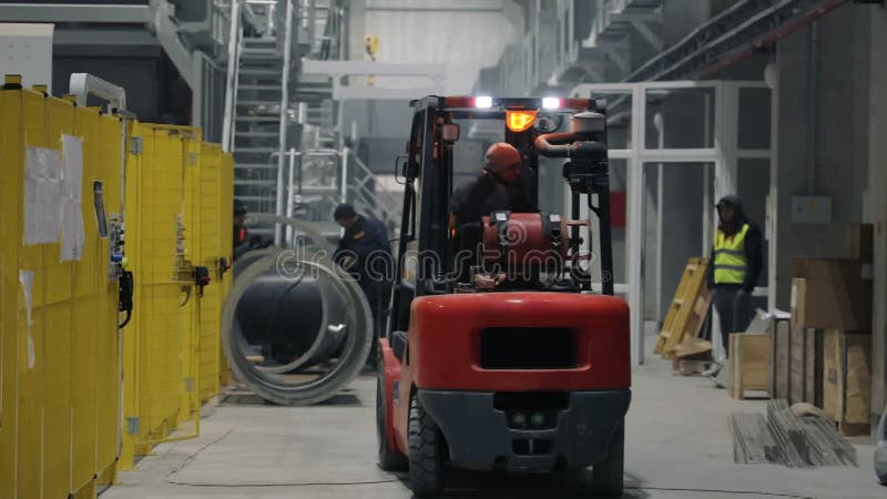 Work of a Forklift Truck Inside the Plant Stock Footage - Video of ...