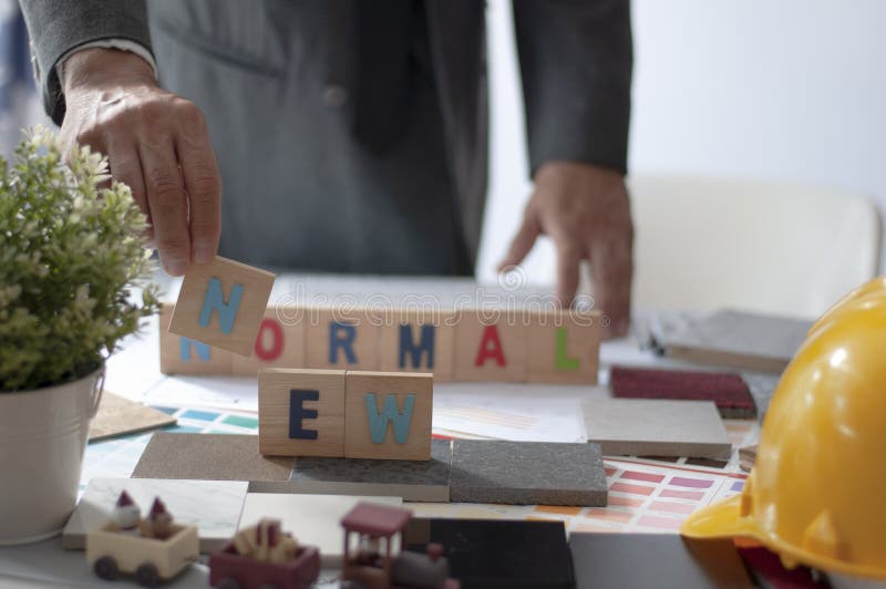 Work Frome Home Concept. Architect Select New Normal Text Design on ...