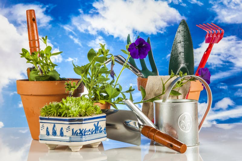 Work in Garden, Saturated Colors Stock Image - Image of soil ...