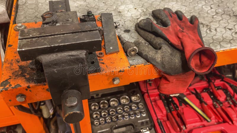 Work Gloves and Wrenches on a Work Bench Stock Video - Video of bolts ...
