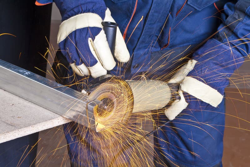 Work with grinder stock photo. Image of metal, close - 18841230