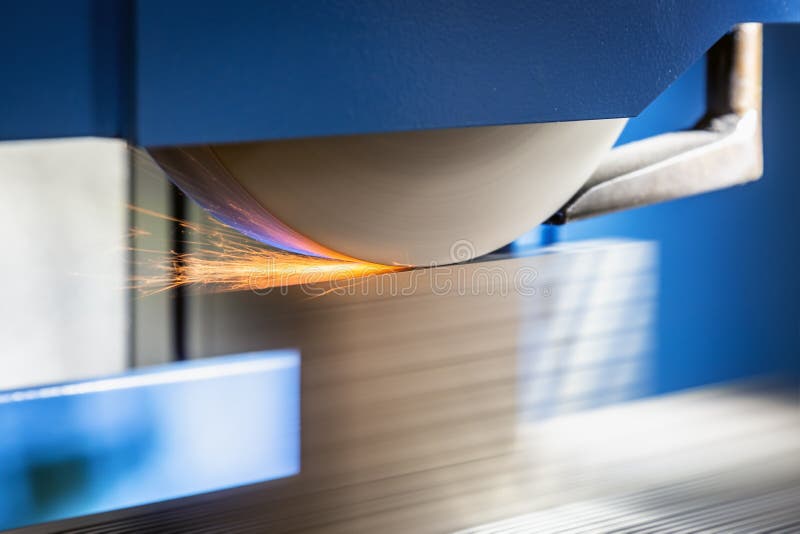The Work of the Grinding Machine in Production Stock Image - Image of ...