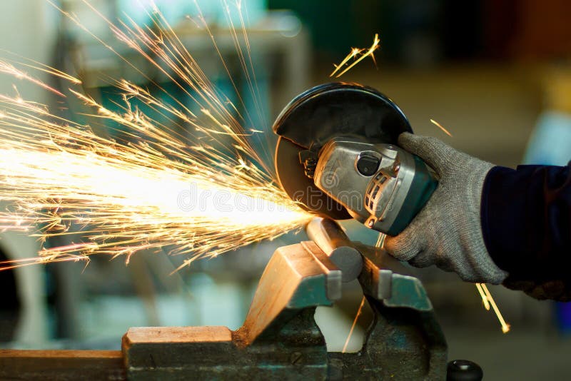 Men at work grinding steel stock photo. Image of heat - 2114558