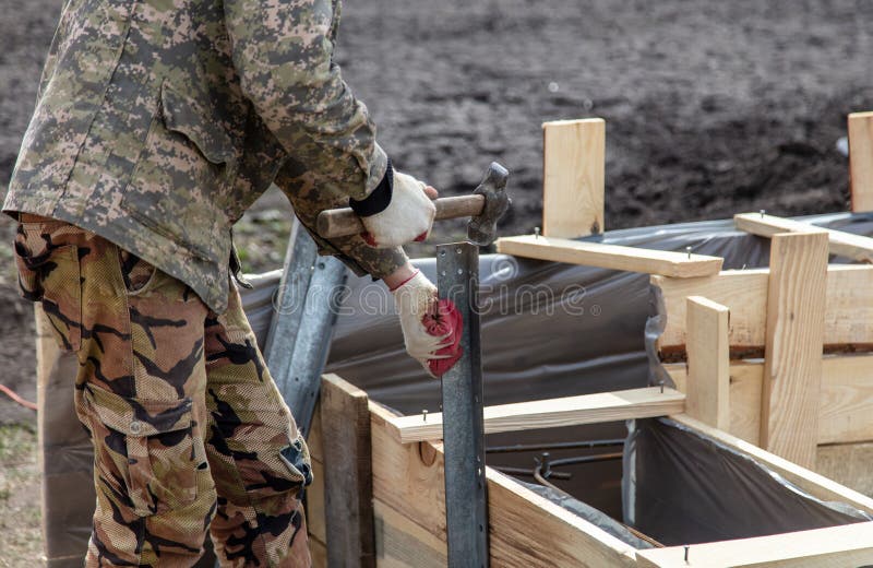 Work Hammer Hammers Metal at a Construction Site at Home Stock Photo ...