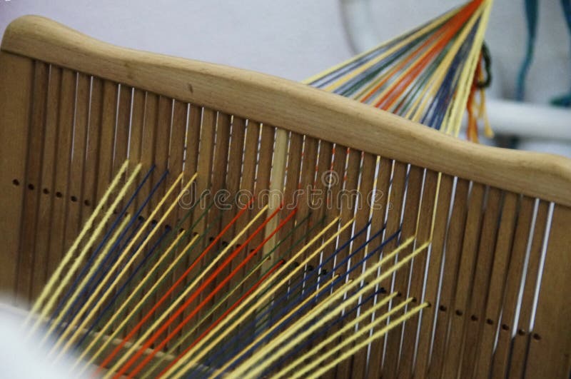 Work with Hand Weaving on a Board Stock Image - Image of workshop ...