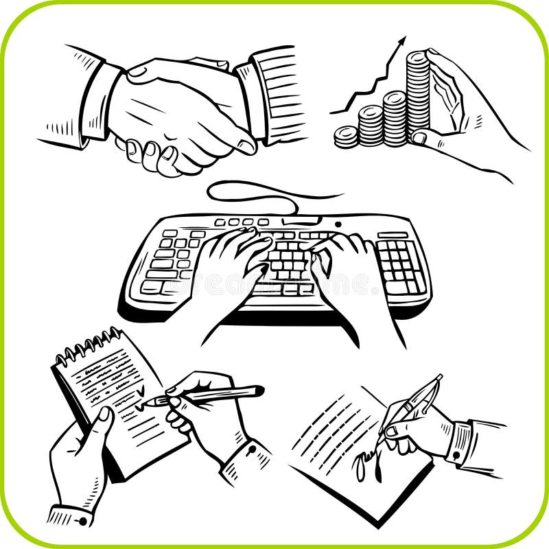 Hand Gestures - Business Set. Vector Illustration Stock Vector ...