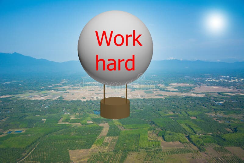 Work hard balloon stock photo. Image of advancing, resources - 52975554