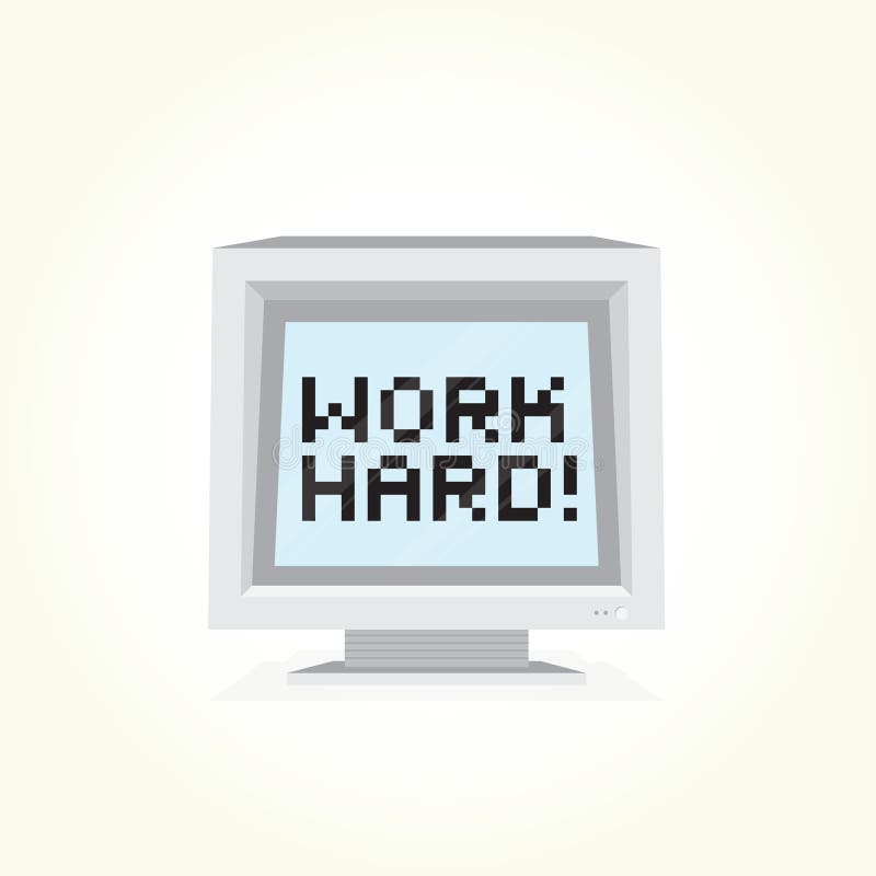 Hard computer work stock vector. Illustration of work - 66472215