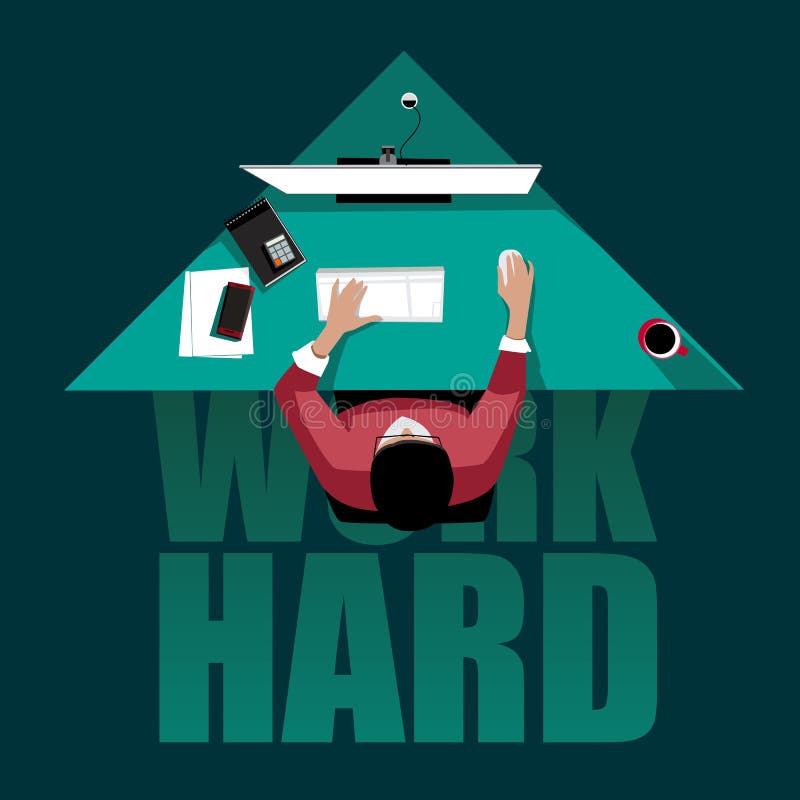 Working at Night. Busy Workaholic Works Home at Nights when Neighbors ...