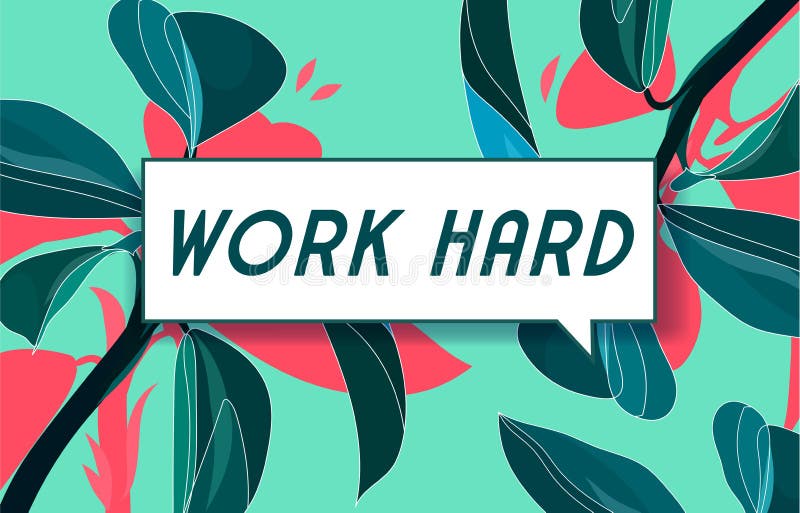 WORK HARD in Design Banner. Vector Template for Web, Print ...