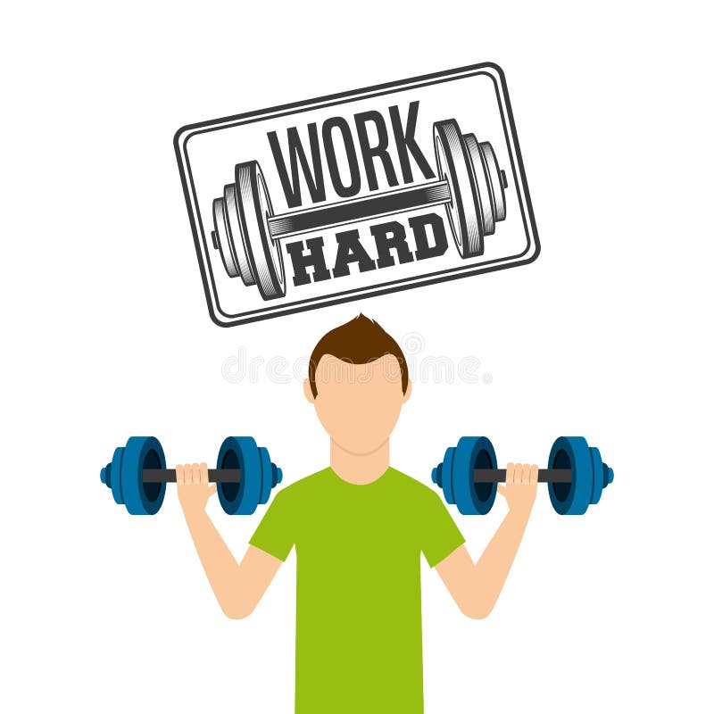 Work hard design stock illustration. Illustration of work - 64355848