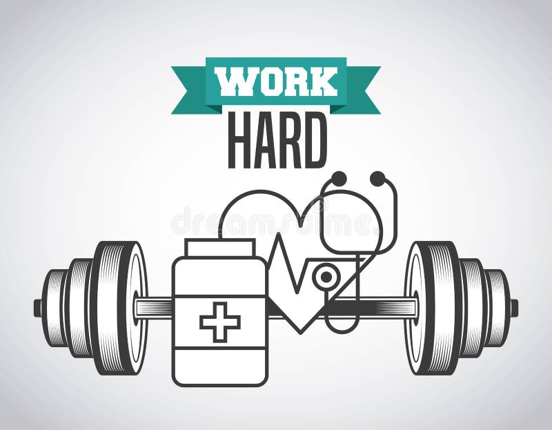 Work hard design stock illustration. Illustration of work - 64355879