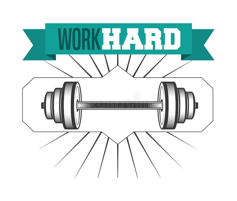 Work hard design stock vector. Illustration of motivational - 64055704