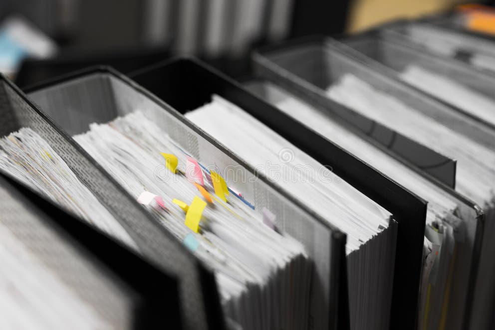 Work Hard, Lot of Work, Stacks of Document Paper and Files Folder on ...