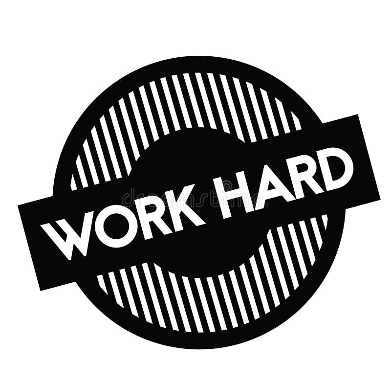 Work hard rubber stamp stock vector. Illustration of sign - 125392004