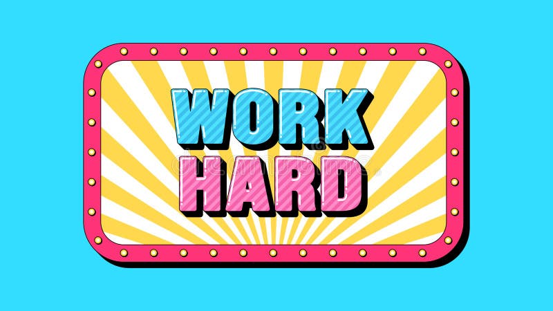 Work Hard Text, Growth Mindset. Text Banner Template with Motivation ...