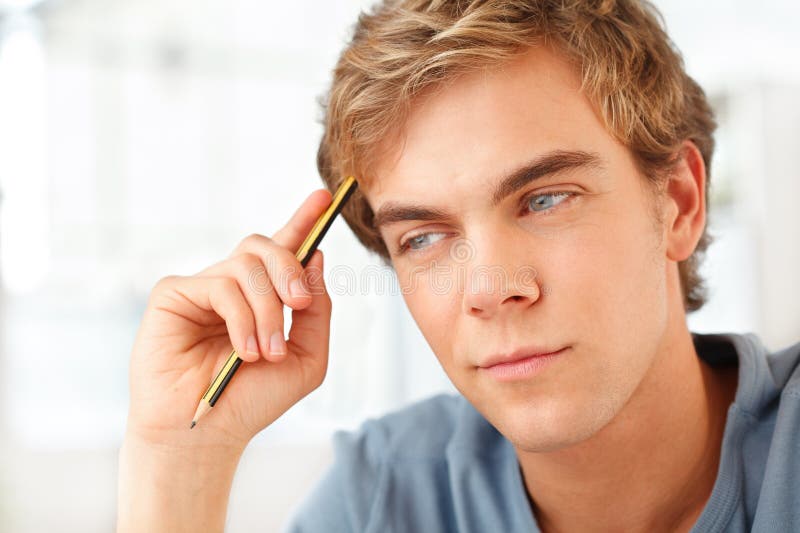 Work Hard for Your Goals. a Young Male Student Taking a Break from His ...