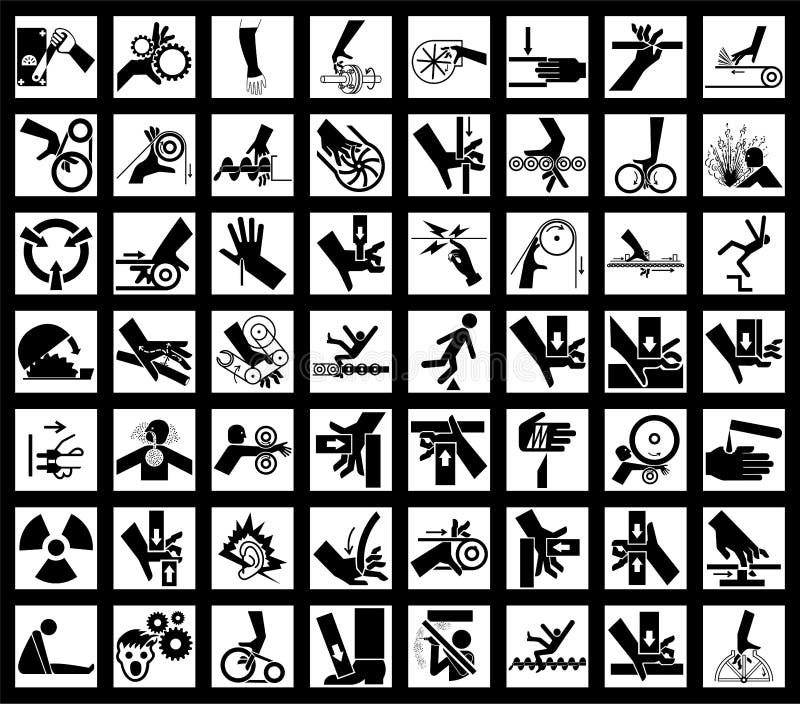 Work Hazard Warning Sign on White Background Stock Vector ...