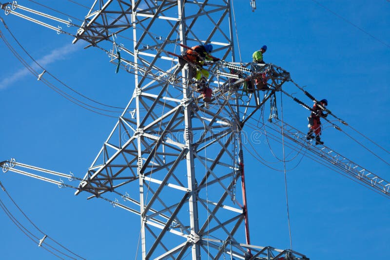 Work at height stock image. Image of insulators, structure - 39386413