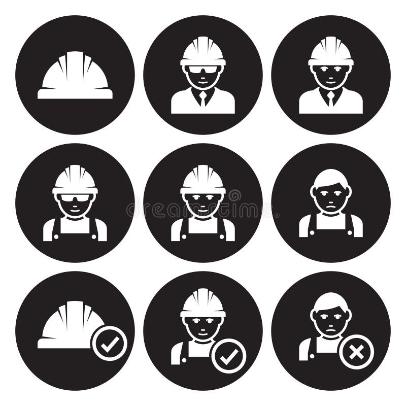 Work helmet icons stock illustration. Illustration of professional ...