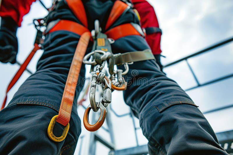 Work on High-altitude Equipment. Generative AI Stock Illustration ...