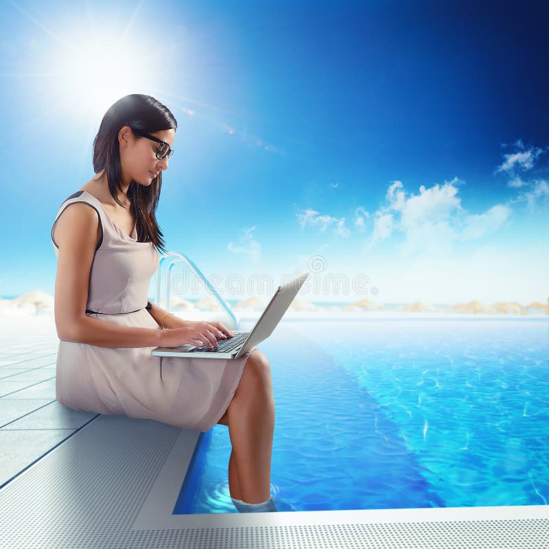 Work on holidays stock photo. Image of businesswoman - 59747744