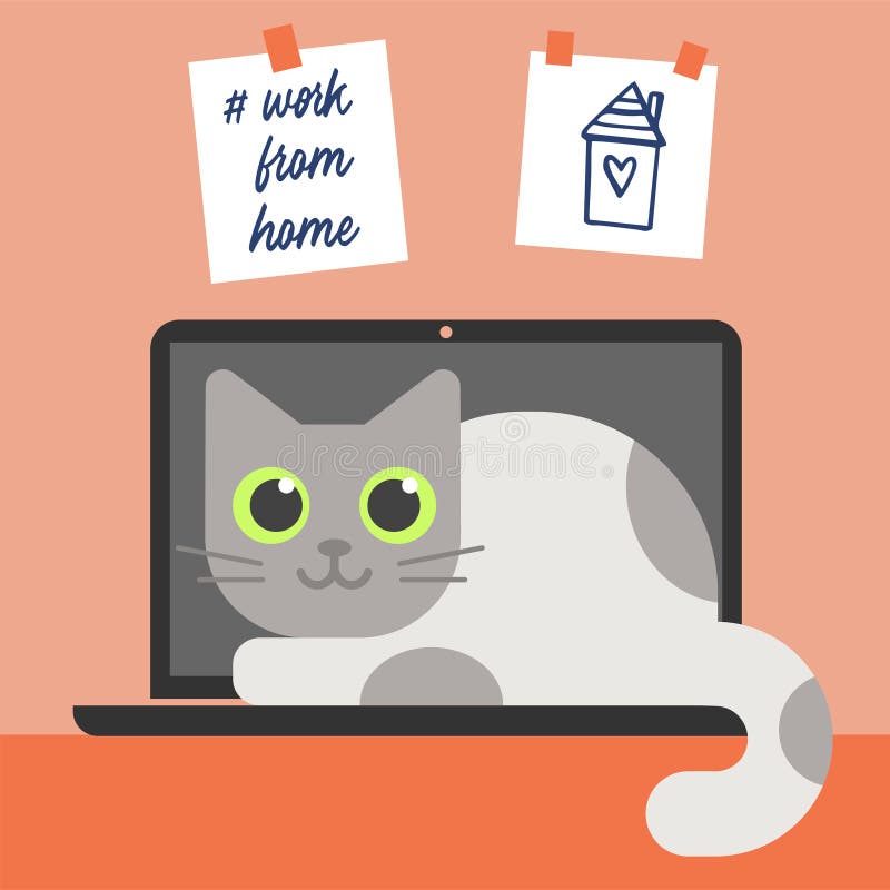 The Note Work from Home. Home Work Stock Vector - Illustration of ...