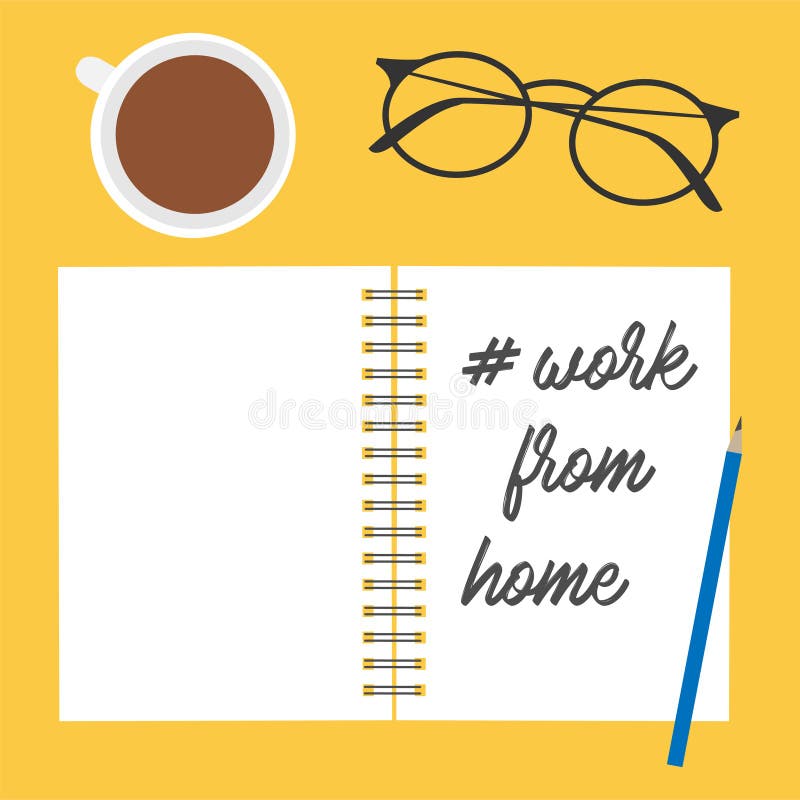 The note Work from Home stock vector. Illustration of copy - 178393077