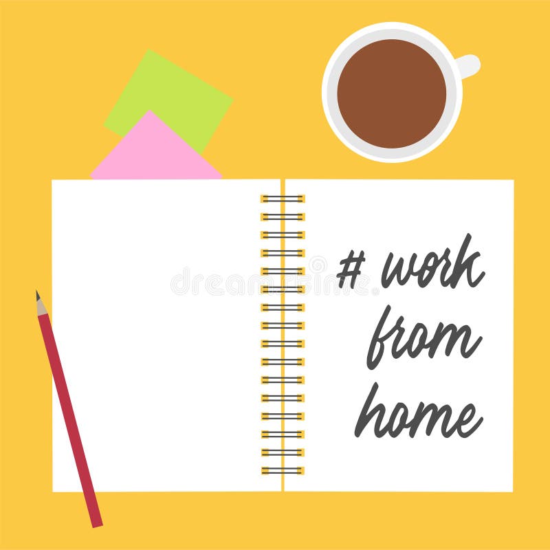 The note Work from Home stock vector. Illustration of notation - 178393100