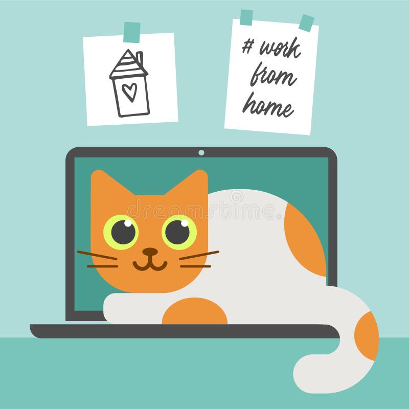 The Note Work from Home. Home Work Stock Vector - Illustration of ...