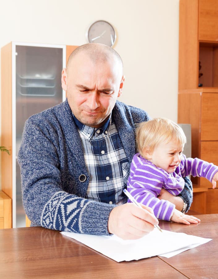 Work at home. stock image. Image of paper, parent, little - 39356277